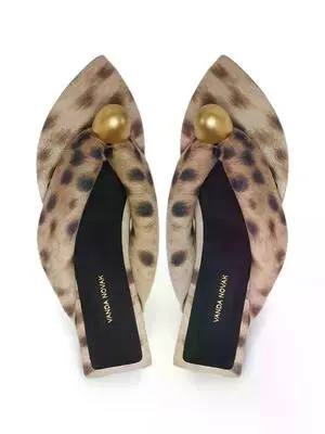 VANDA NOVAK Florence Leopard-print Sandals