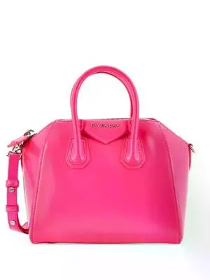 Givenchy Antigona Bag Glazed Leather Mini Satchel - Pink