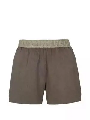 Mcm Ultrasuede Logo Shorts