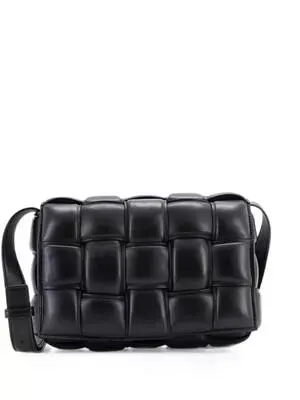Bottega Veneta Cassette Padded Maxi Intrecciato Leather Crossbody Bag - Black