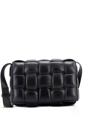 Bottega Veneta Bottega Veneta Cassette Padded Maxi Intrecciato Leather Crossbody Bag Black