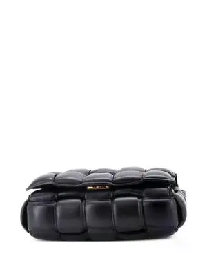 Bottega Veneta Cassette Padded Maxi Intrecciato Leather Crossbody Bag - Black