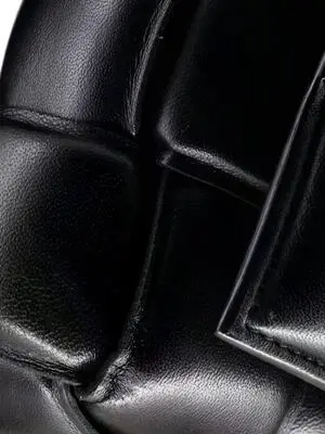 Bottega Veneta Cassette Padded Maxi Intrecciato Leather Crossbody Bag - Black