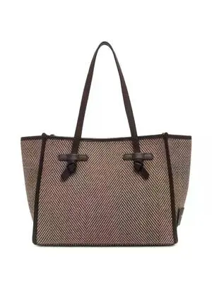 GIANNI CHIARINI Marcella Herringbone-weave Tote Bag - Brown