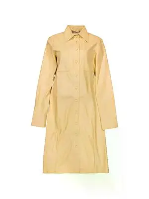 Stella McCartney Faux-leather Button-down Midi Dress - Neutrals