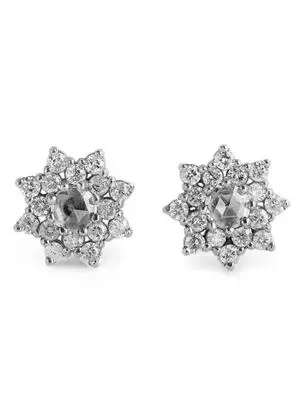 PARULINA Sherzade Diamond Stud Earrings In 18k White Gold - Silver
