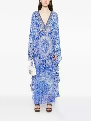 Camilla Graphic-print Maxi Dress - Blue