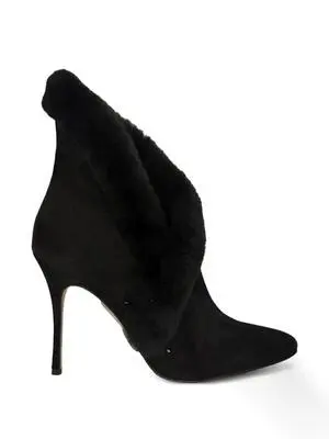 Manolo Blahnik 2020s Nestanu Shearling-trim Ankle Boots