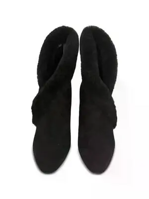 Manolo Blahnik 2020s Nestanu Shearling-trim Ankle Boots