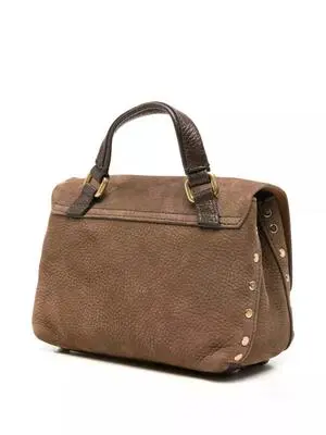 ZANELLATO Postina Studded Pebbled-leather Tote Bag - Brown