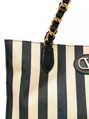 Valentino Garavani Vlogo Signature Striped Tote Bag