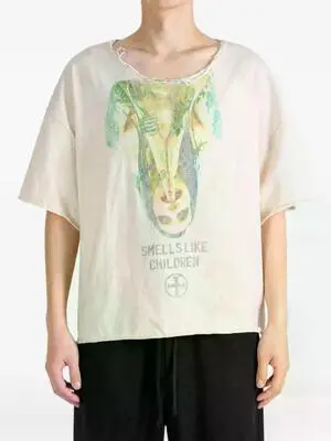 SAITOS Graphic-print Distressed T-shirt