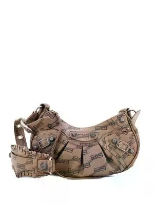 Balenciaga Le Cagole Giant Studs Bb Monogram Coated Canvas Shoulder Bag