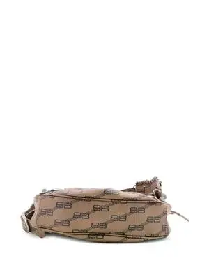 Balenciaga Le Cagole Giant Studs Bb Monogram Coated Canvas Shoulder Bag
