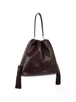 Etro Large Leather Kalispera Bag With Tassels - Brown