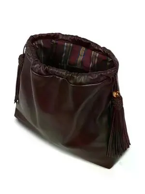 Etro Large Leather Kalispera Bag With Tassels - Brown