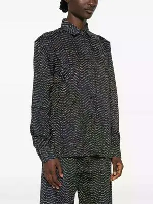 Missoni Long Sleeve Chevron Knit Shirt - Blue