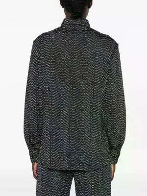 Missoni Long Sleeve Chevron Knit Shirt - Blue