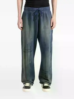 SAITOS Graphic-print Track Pants - Blue