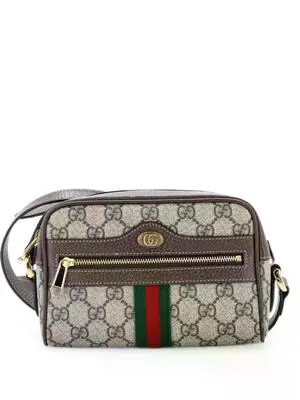 Gucci Ophidia Shoulder Bag Gg Coated Canvas Mini Crossbody Bag - Brown