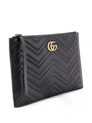 Gucci Gg Marmont Matelasse Leather Pouch
