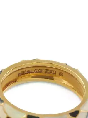 PETER HIDALGO 18k Yellow Enamel Hexagonal Ring