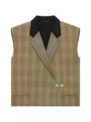 Givenchy Prince Of Wales Check Sleeveless Jacket - Brown