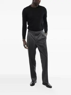 Corneliani Pinstripe-pattern Pleated Tailored Trousers - Grey