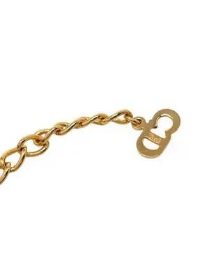 Dior Plated Cursive Logo Pendant Necklace