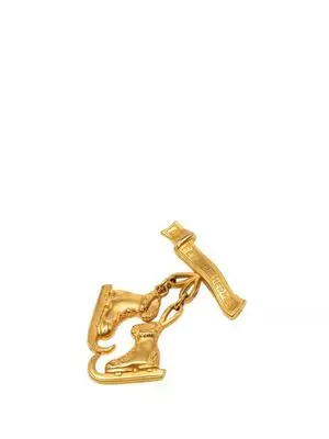 Hermès 1980 Plated Les Fetes En Pin Brooch Costume Brooch - Gold