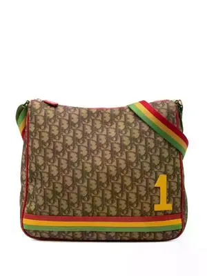 Dior 2004 Diorissimo Trotter Coated Canvas Rasta Crossbody Bag - Brown
