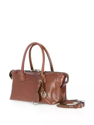 Miu Miu Logo-embossed Leather Tote Bag
