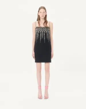 Valentino Garavani Embroidered Crepe Couture Short Dress