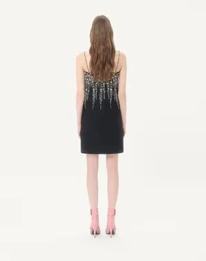 Valentino Garavani Embroidered Crepe Couture Short Dress