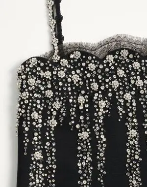 Valentino Garavani Embroidered Crepe Couture Short Dress