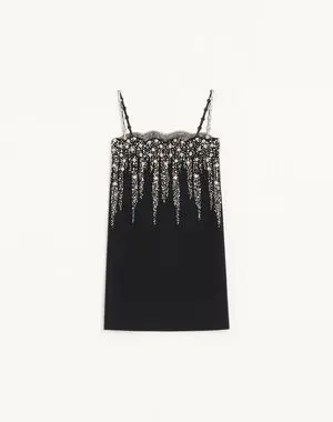 Valentino Garavani Embroidered Crepe Couture Short Dress