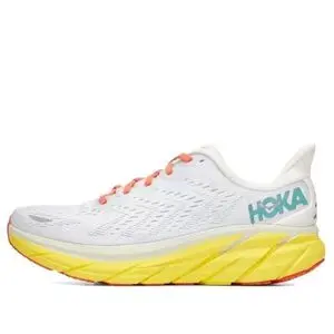 Hoka One One Clifton 8 Athletic Sneakers - Blanc De Blanc/illuminating