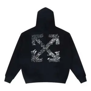 Off-White Paint Splatter Arrow Diag French Terry Hoodie - Black