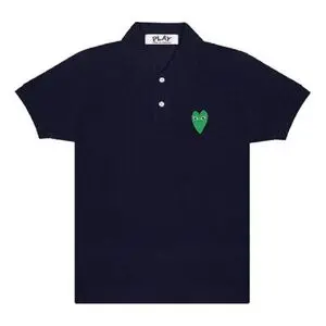 Play Comme Des Garcon Polo Green Emblem - Navy