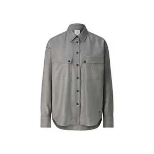 Bogner Robyn Virgin Wool Herringbone Flannel Shirt Blouse