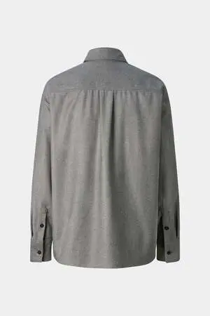 Bogner Robyn Virgin Wool Herringbone Flannel Shirt Blouse