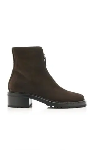 THE ROW Zip Up Ankle Boots With Lug Sole - Brown