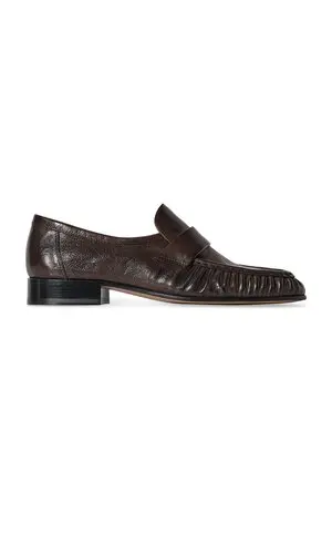 THE ROW Soft Leather Loafers With Tassel Detailing - Brown