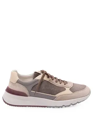 Brunello Cucinelli BRUNELLO CUCINELLI Nubuck And Suede Lace-Up Sneakers Grey