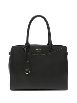 Prada Prelude Large Leather Handbag - Black