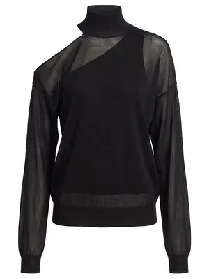Fendi Silk Organza Top - Black