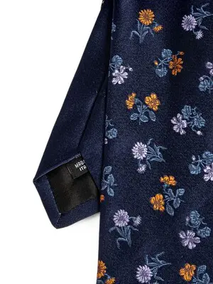 Dries Van Noten Printed Silk Neck Tie - Blue