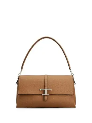 TOD`S Small Leather Flap T Timeless Bag - Brown