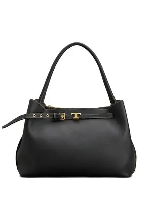 TOD'S Small T Signature Leather Handbag - Black