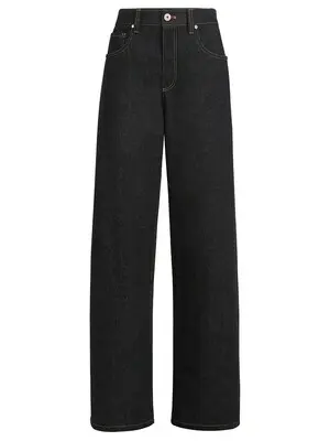 Brunello Cucinelli Loose Barrel Denim Pants No Fade - Black